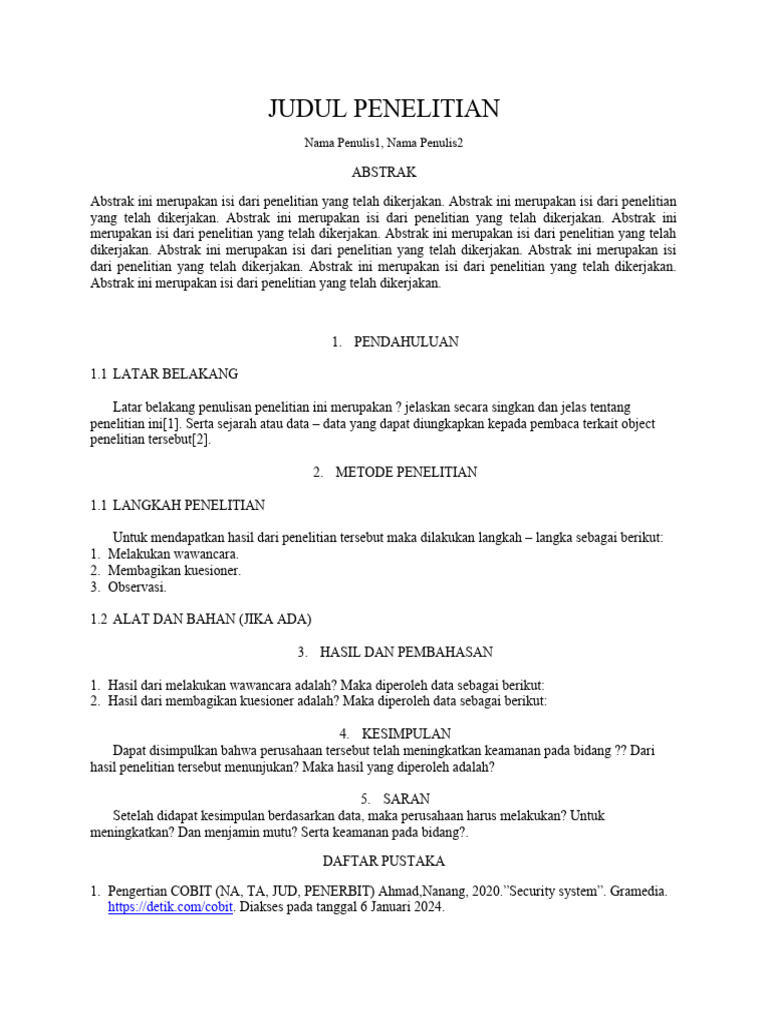 Template Penelitian | PDF