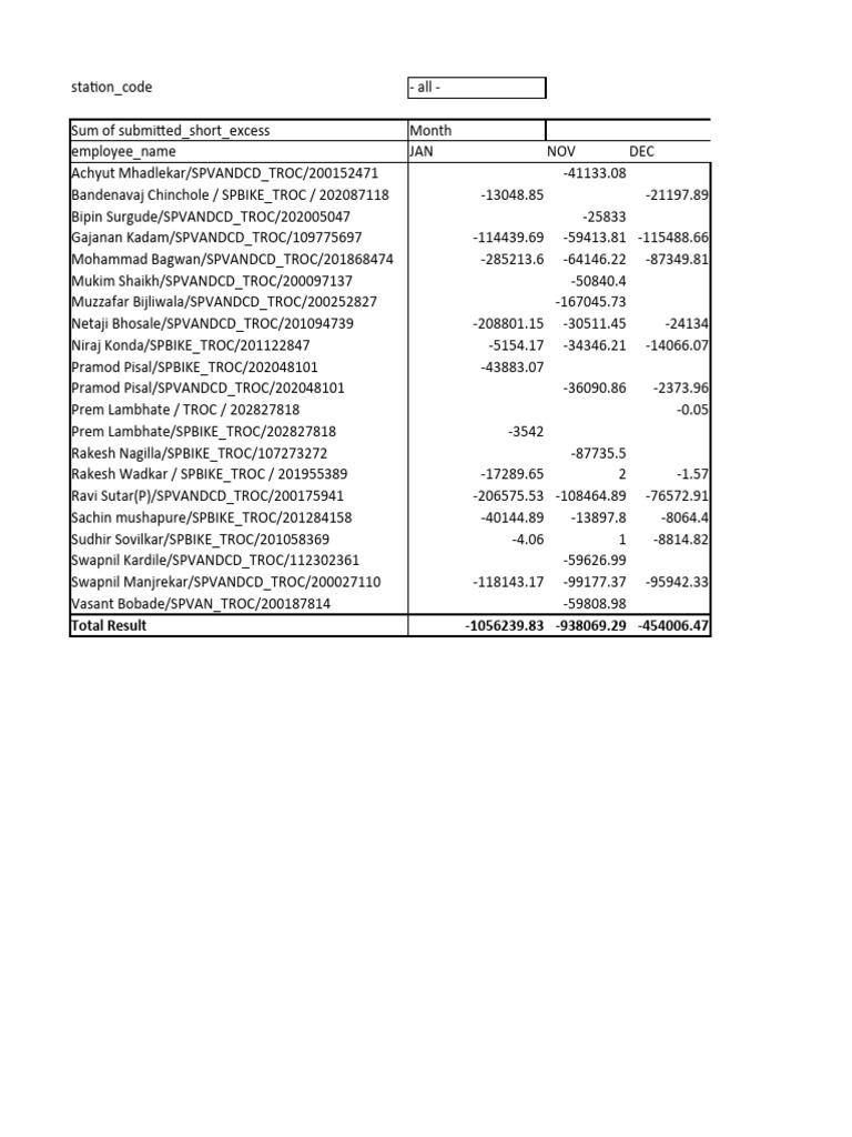 Monthly Employee Remittance Summary | PDF