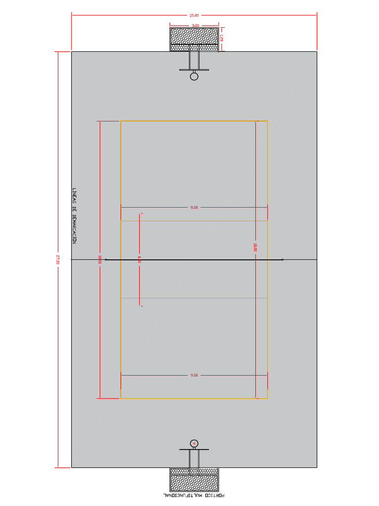 Plan de Marquage Terrain de Volley-Ball | PDF