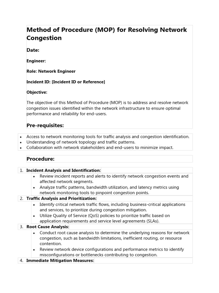 MOP Network Congestion | PDF | Computer Network | Network Congestion