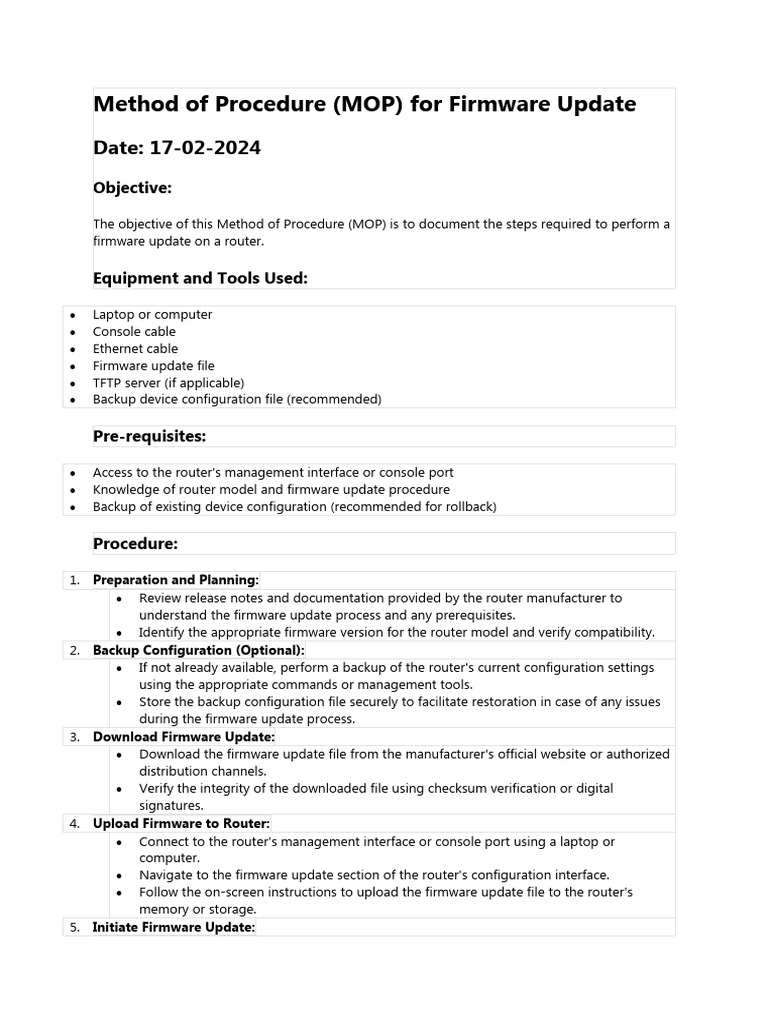MOP Firmware Update | PDF