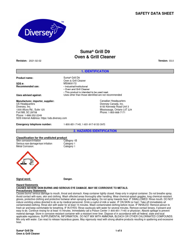 Suma D9 MSDS | Download Free PDF | Personal Protective Equipment | Firefighting