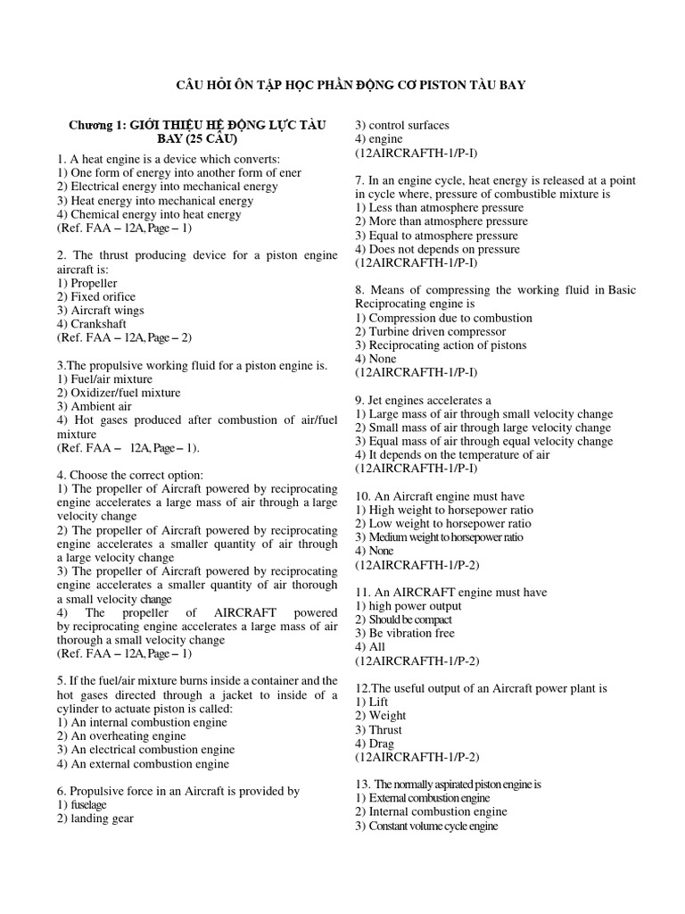 APE Cân hoi Ôn tập | PDF | Internal Combustion Engine | Engines