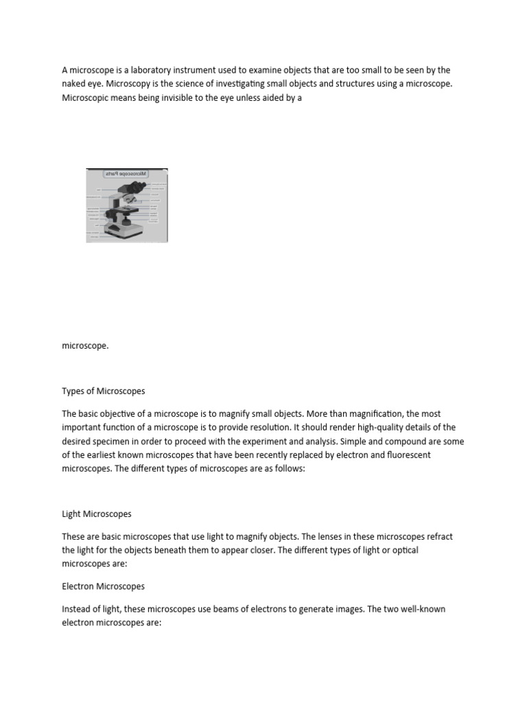 A Microscope Is | PDF | Microscope | Electron Microscope