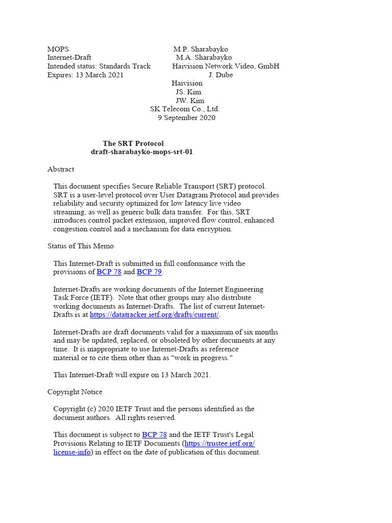SRT Mop | PDF | Transmission Control Protocol | Computer Network