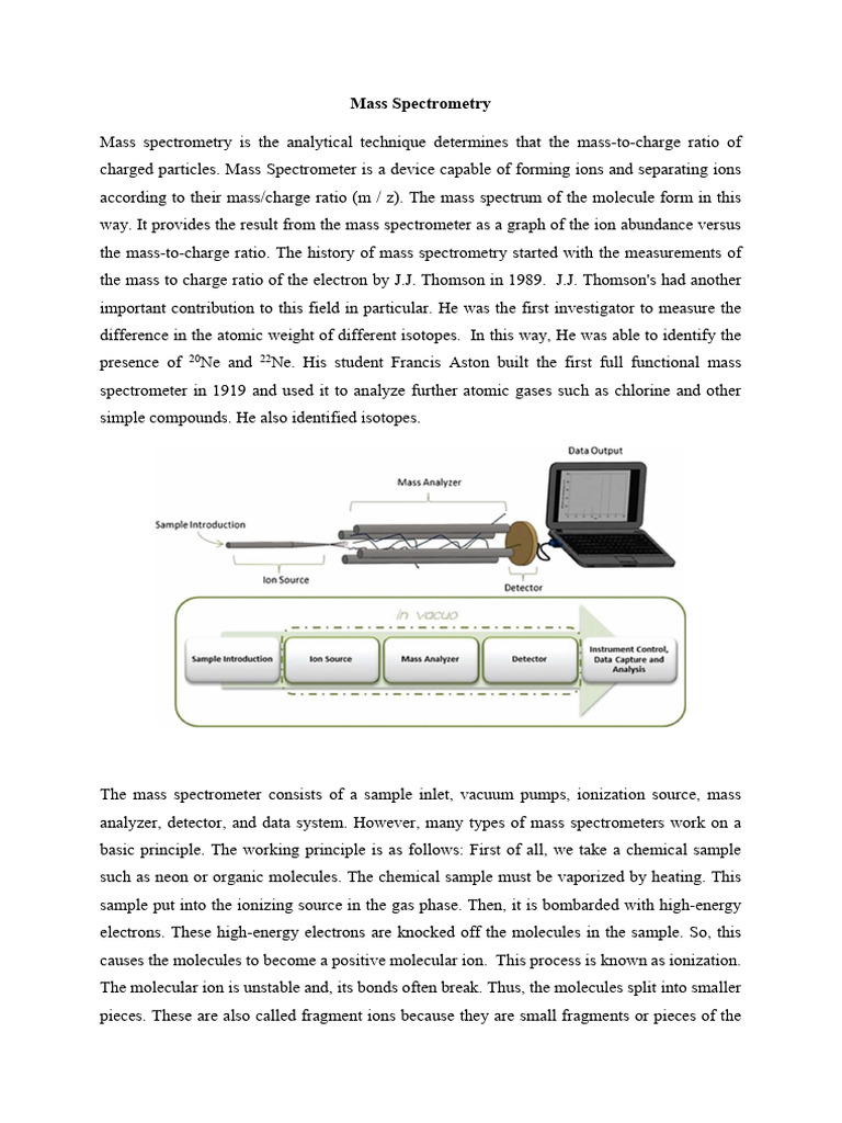 Mass Spectrometry | PDF | Mass Spectrometry | Mass To Charge Ratio