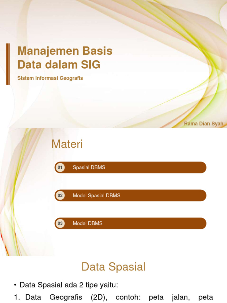 Manajemen Basis Data Spasial dalam SIG | PDF
