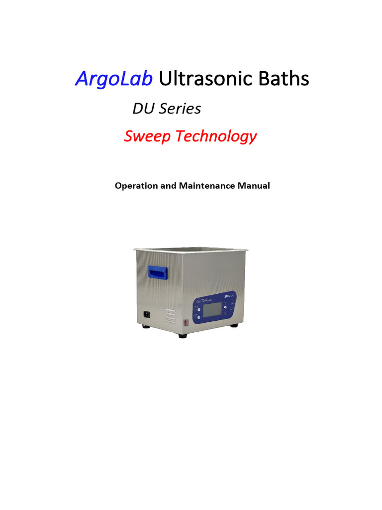 ArgoLab DU Series Ultrasonic Bath Manual | PDF | Ultrasound