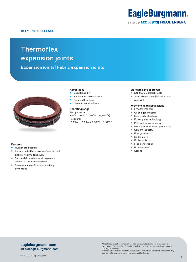 EagleBurgmann Thermoflex Expansion Joints En | PDF | Duct (Flow ...