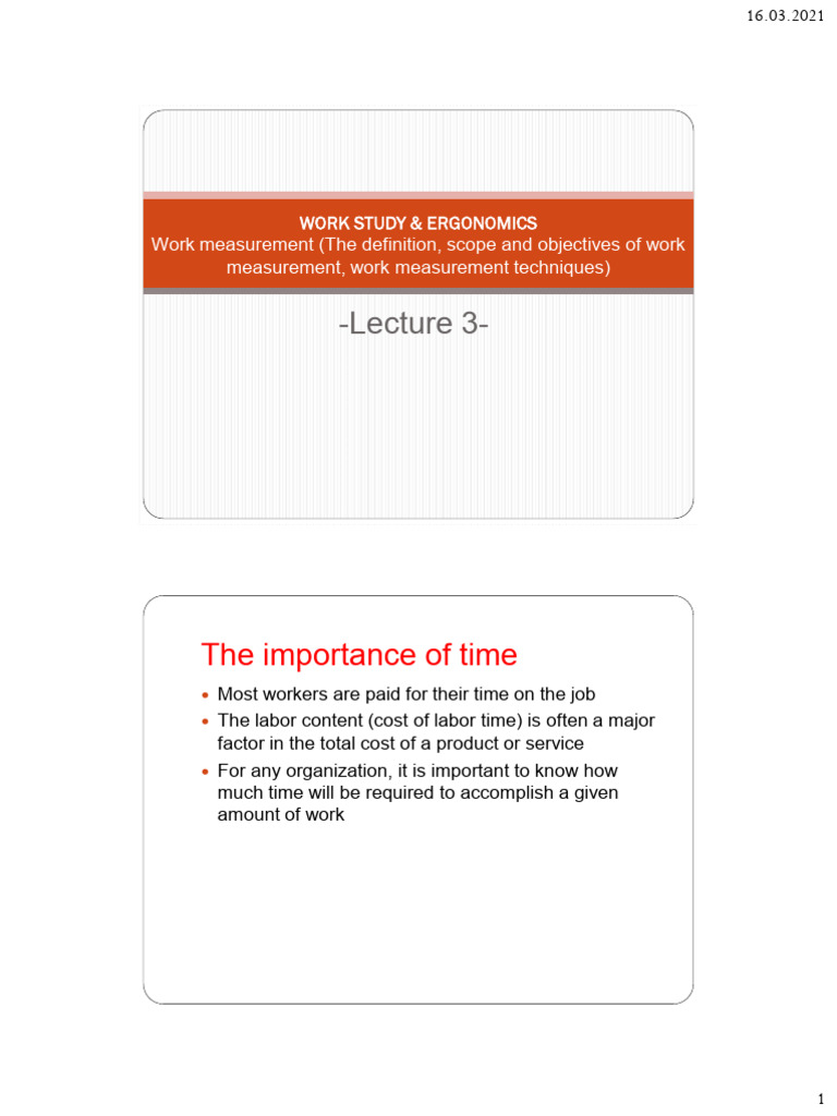 Work Measurement and Time Standards Guide | PDF | Standard Deviation ...