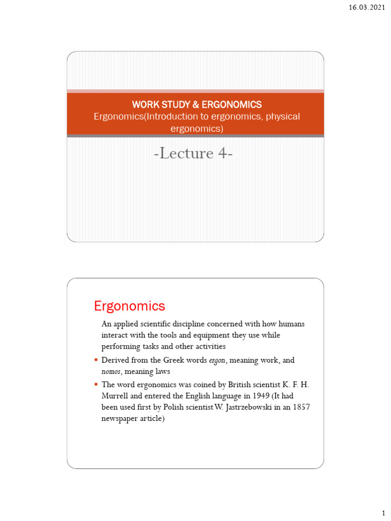 Work Study&Ergonomics 4 | PDF | Human Factors And Ergonomics | Glucose