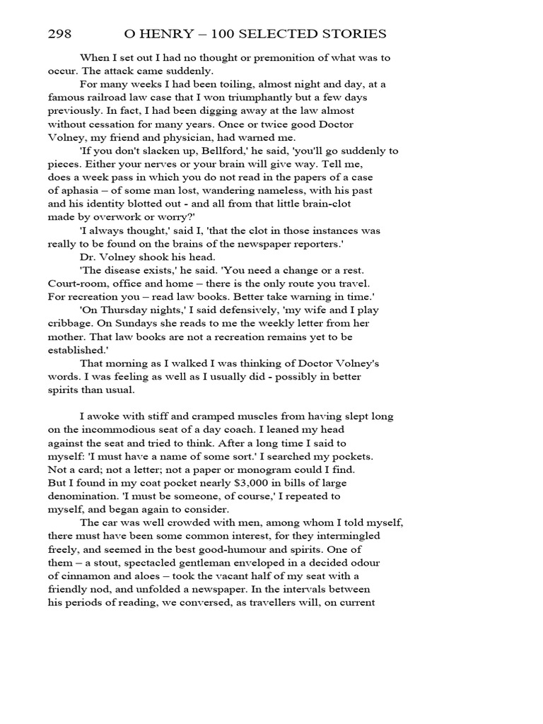 298 O Henry - 100 Selected Stories | PDF