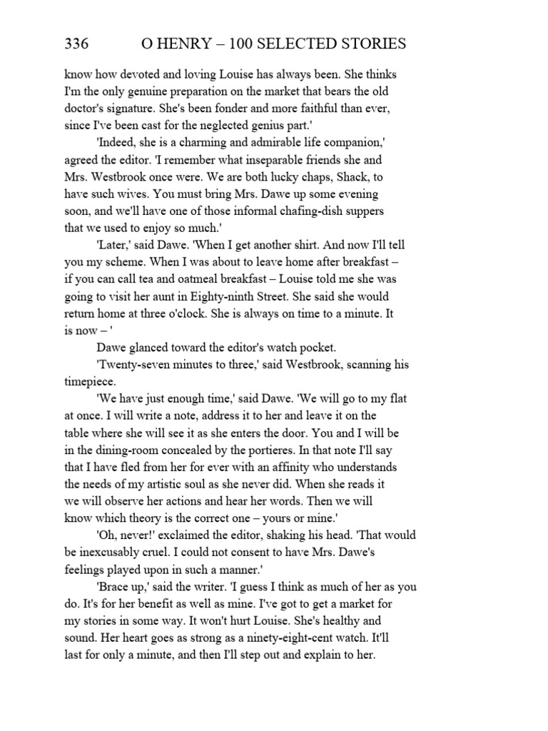 336 O Henry - 100 Selected Stories | PDF