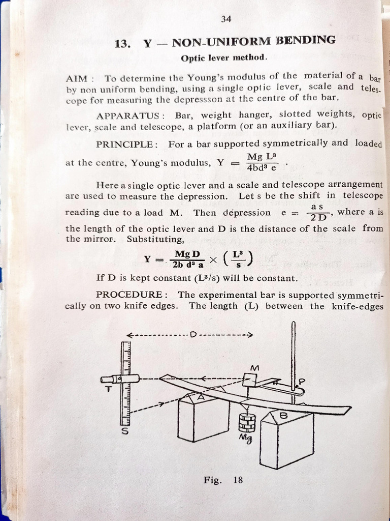 Non Uniform Bending-Optic Lever | PDF
