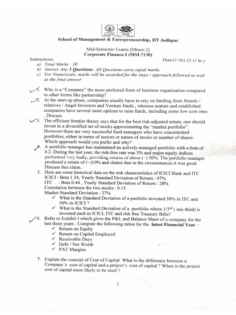 Previous Year Question Paper | PDF