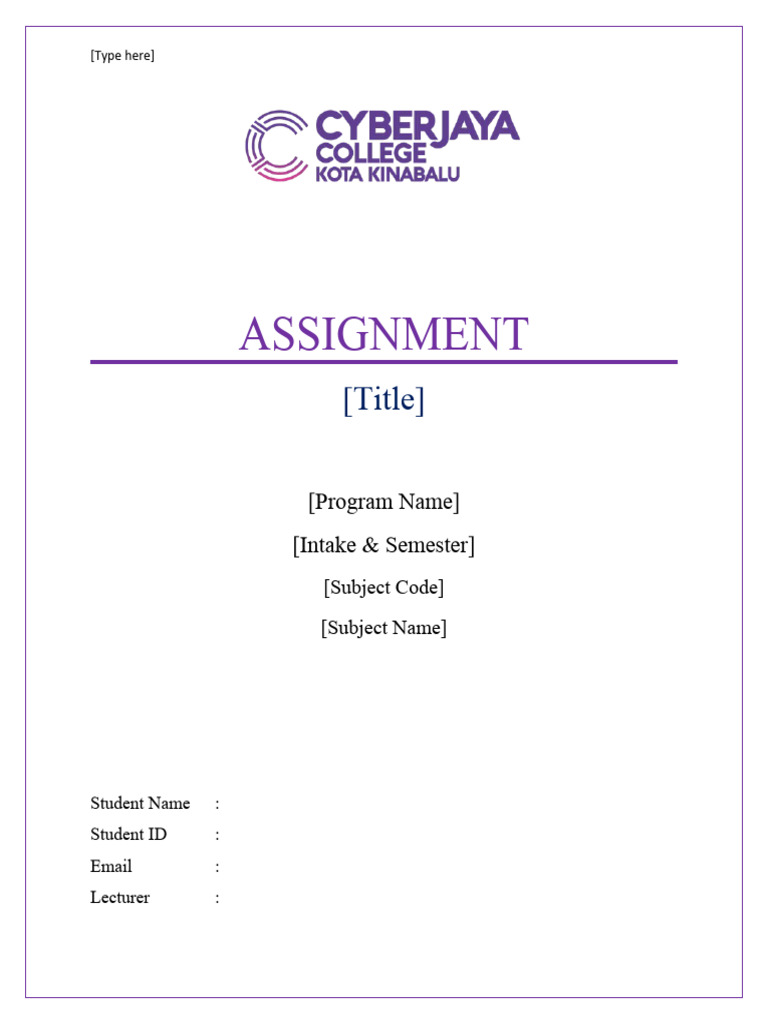 Assigment Cover - Template | PDF | Career & Growth