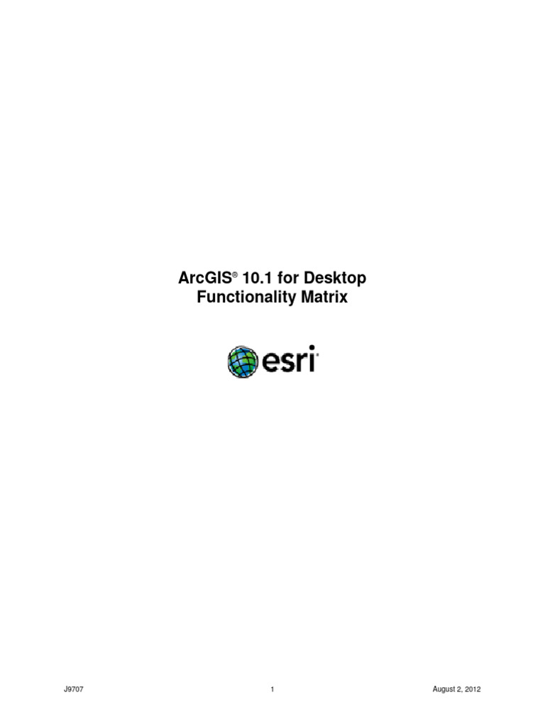Arcgis 10.1 For Desktop Functionality Matrix | PDF | Arc Gis ...