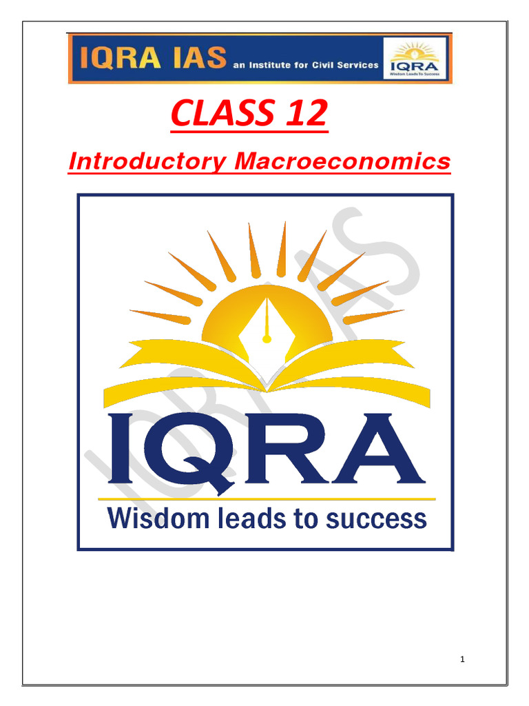 Class 12 Macroeconomics Guide | PDF | Gross Domestic Product | Money
