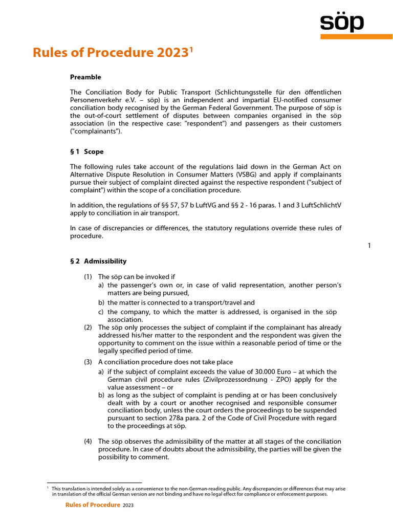 Soep Rules of Procedure - 2023 | PDF | Alternative Dispute Resolution ...