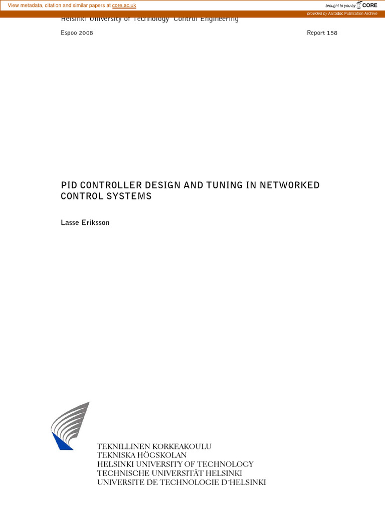 Pid Controller Design And Tuning In Networked Control Systems Pdf Control Theory Computer 1180