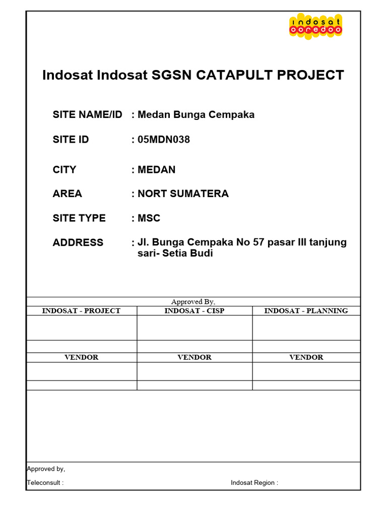 TSSR - 05MDN038 - Bunga - Cempaka - Indosat SGSN Catapult Project ...