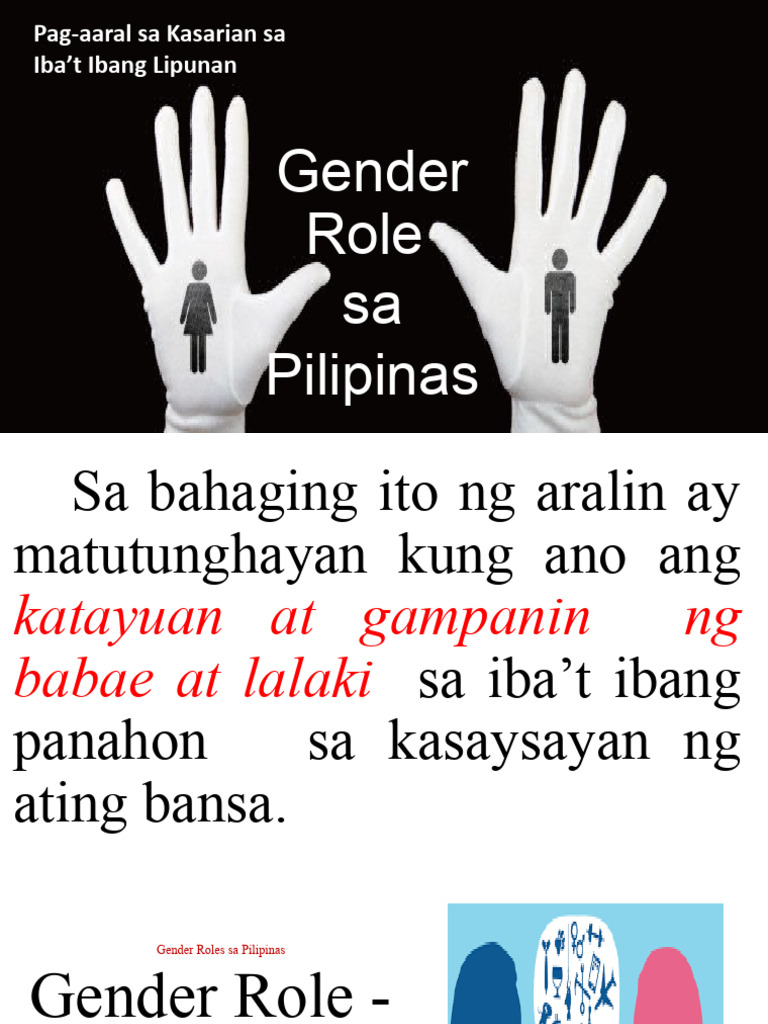2 Gender Roles Sa Pilipinas | PDF
