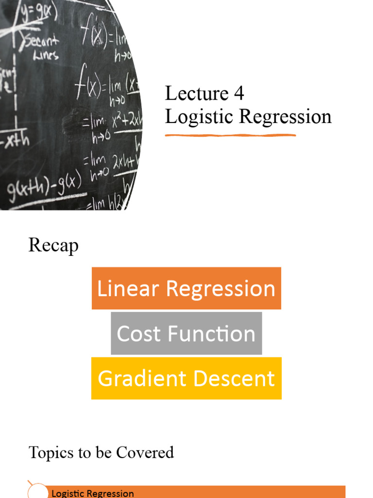 Lecture 4 | PDF | Logistic Regression | Regression Analysis