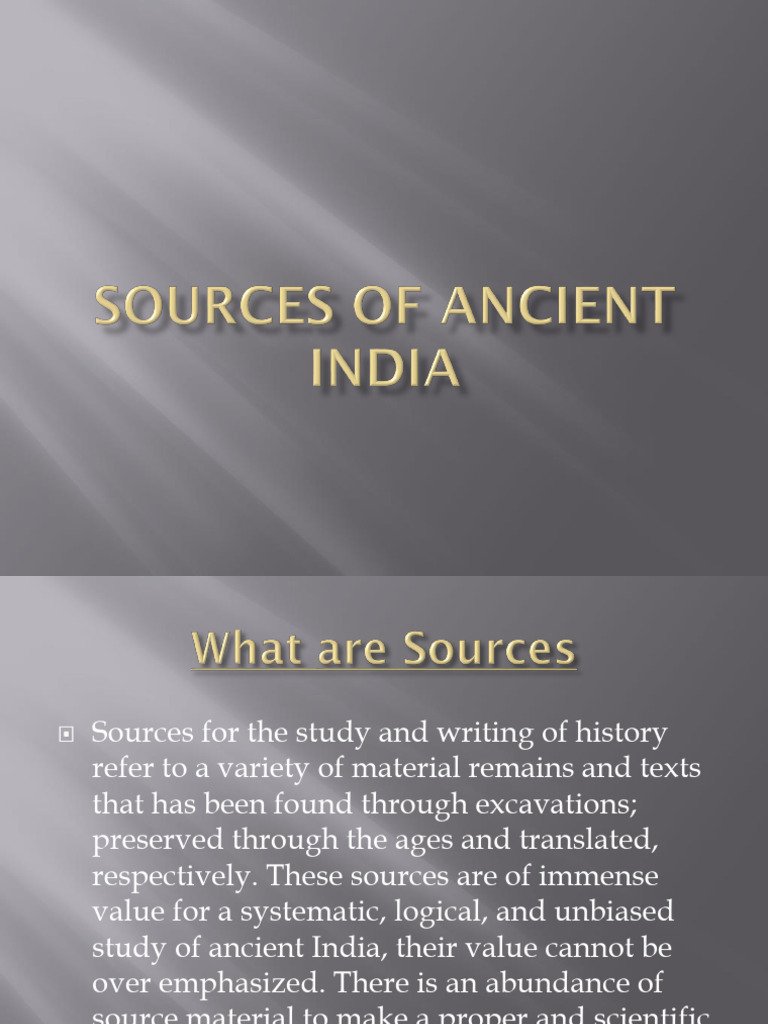 Ancient India: Archaeological & Literary Sources | PDF