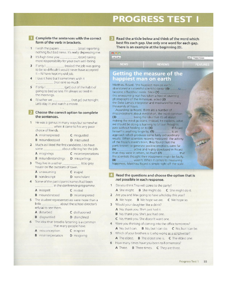 Unit 5 Pp 55 57 Progress Test Pdf