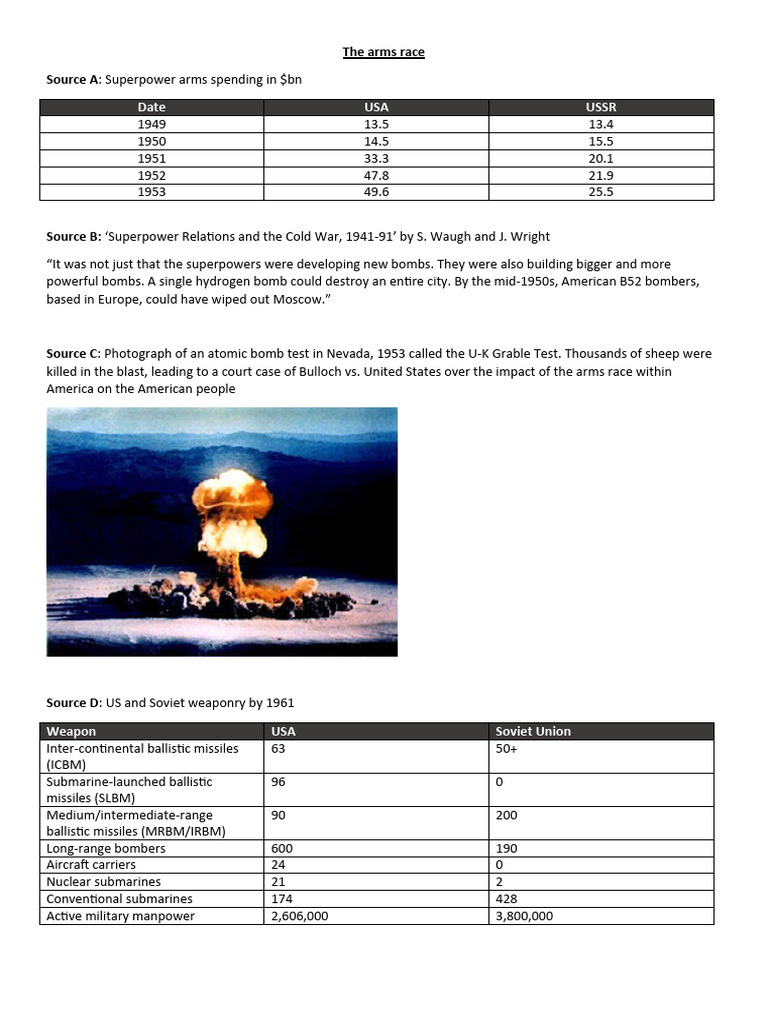 Cold War Arms Race Overview and Analysis | PDF | Intercontinental ...
