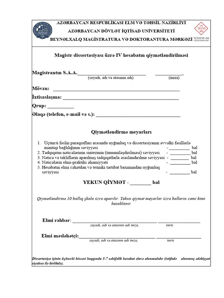 Numune 4 Hesabat Az | PDF