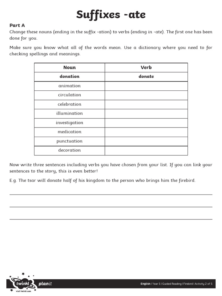 Suffixes Ate Activity Sheet 2 | Download Free PDF | Verb | English Language