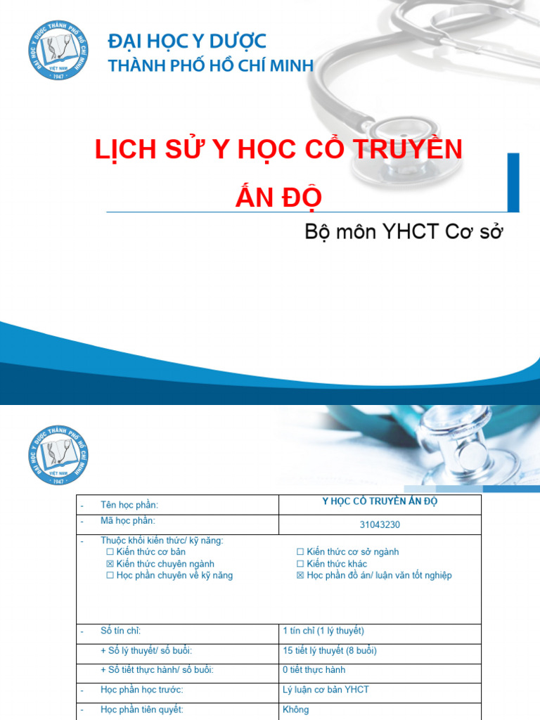 Lịch sử YHCT Ấn độ 2023 | PDF