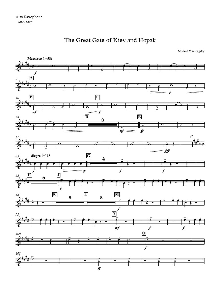 Alto Saxophone Easy | PDF
