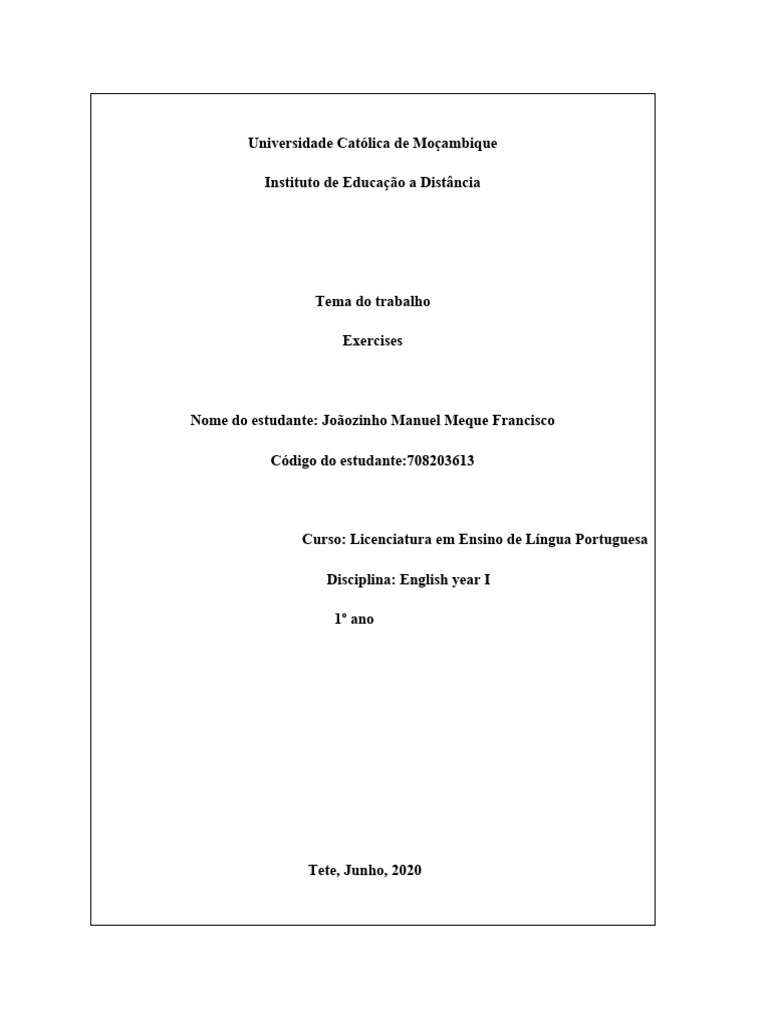 2 Trabalho de Ingles | PDF