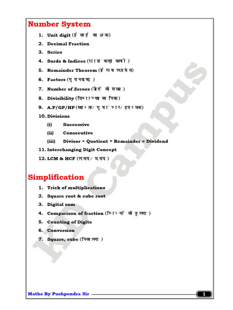 number_system_20220526043034 | PDF | Numbers | Discrete Mathematics