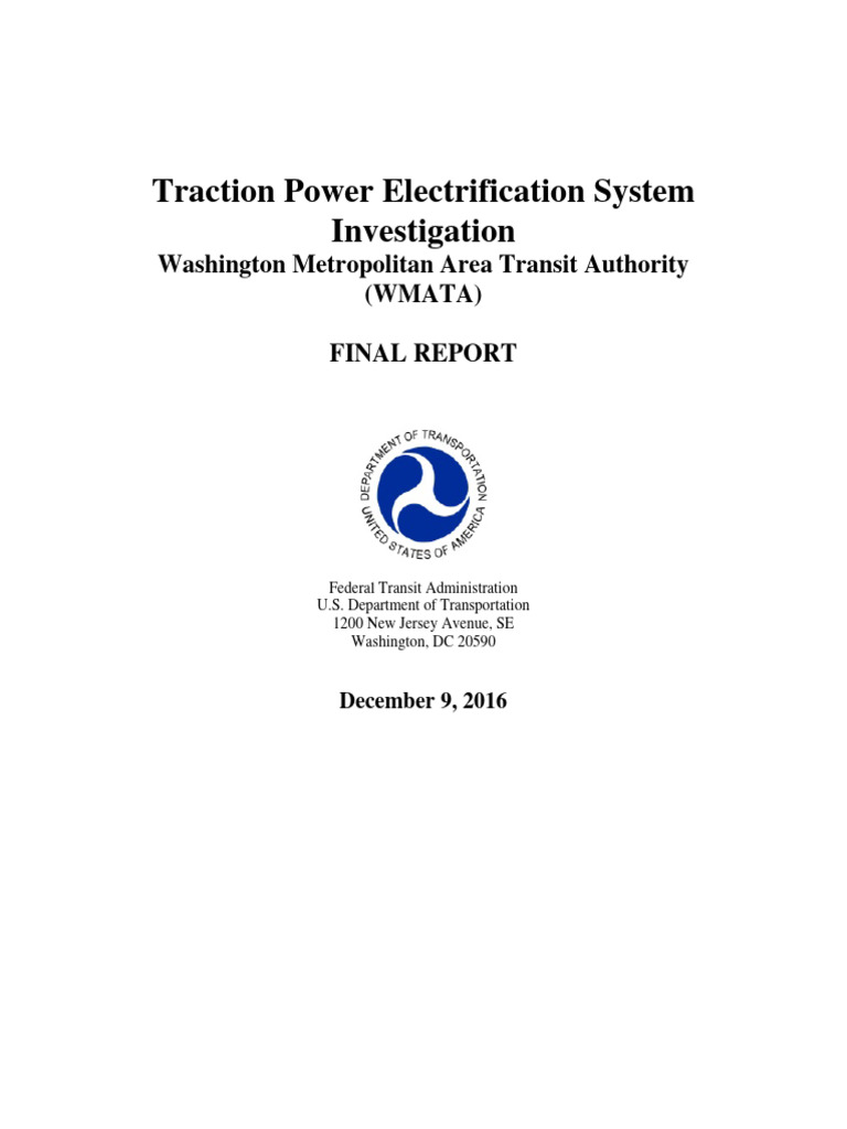 Traction Power Investigation Report | PDF | Washington Metro | Rail ...