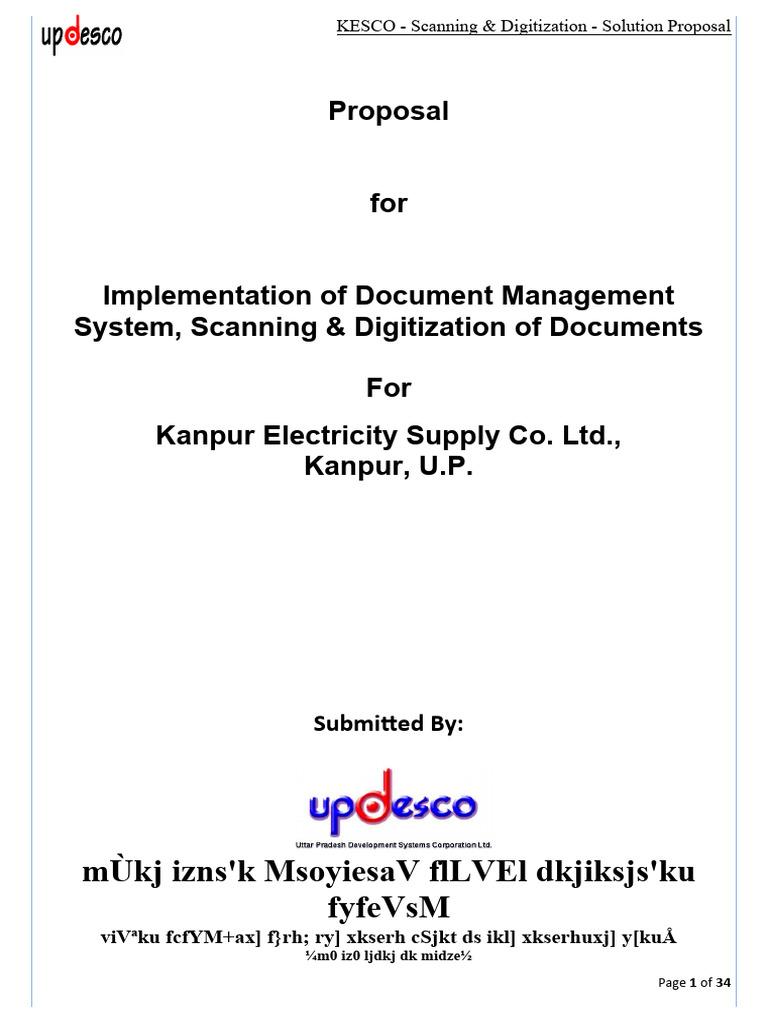 KESCO DMS Proposal 1.1 | PDF | Image Scanner | Metadata