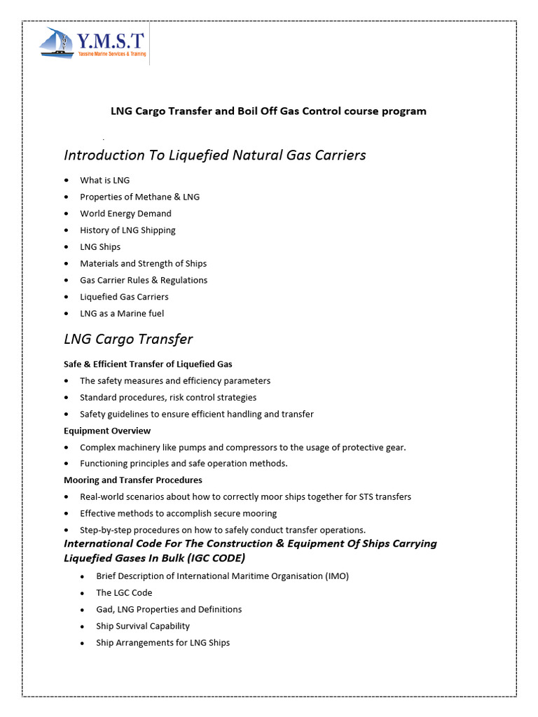 LNG Cargo Transfer and Boil Off Gas Control | PDF | Liquefied Natural ...