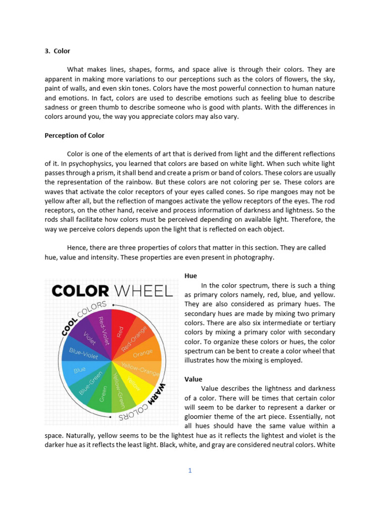 Understanding Color Properties in Art | PDF | Color | Hue
