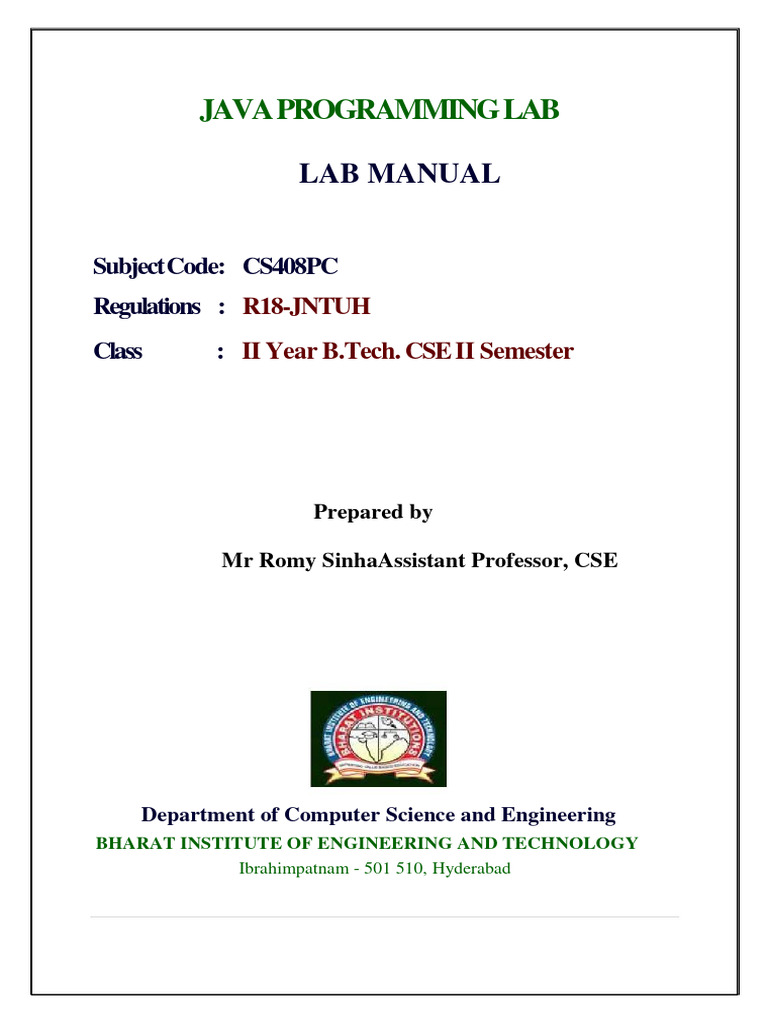 Java Lab | PDF | Integrated Development Environment | Java (Programming ... Java Lab | PDF | Integrated Development Environment | Java (Programming ...