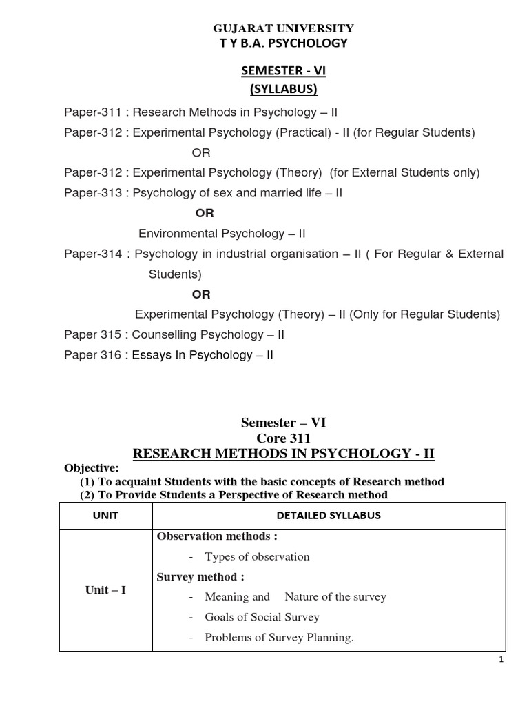 T.Y.B.A. Psychology Sem.-6. | PDF | Psychology | Sexual Intercourse