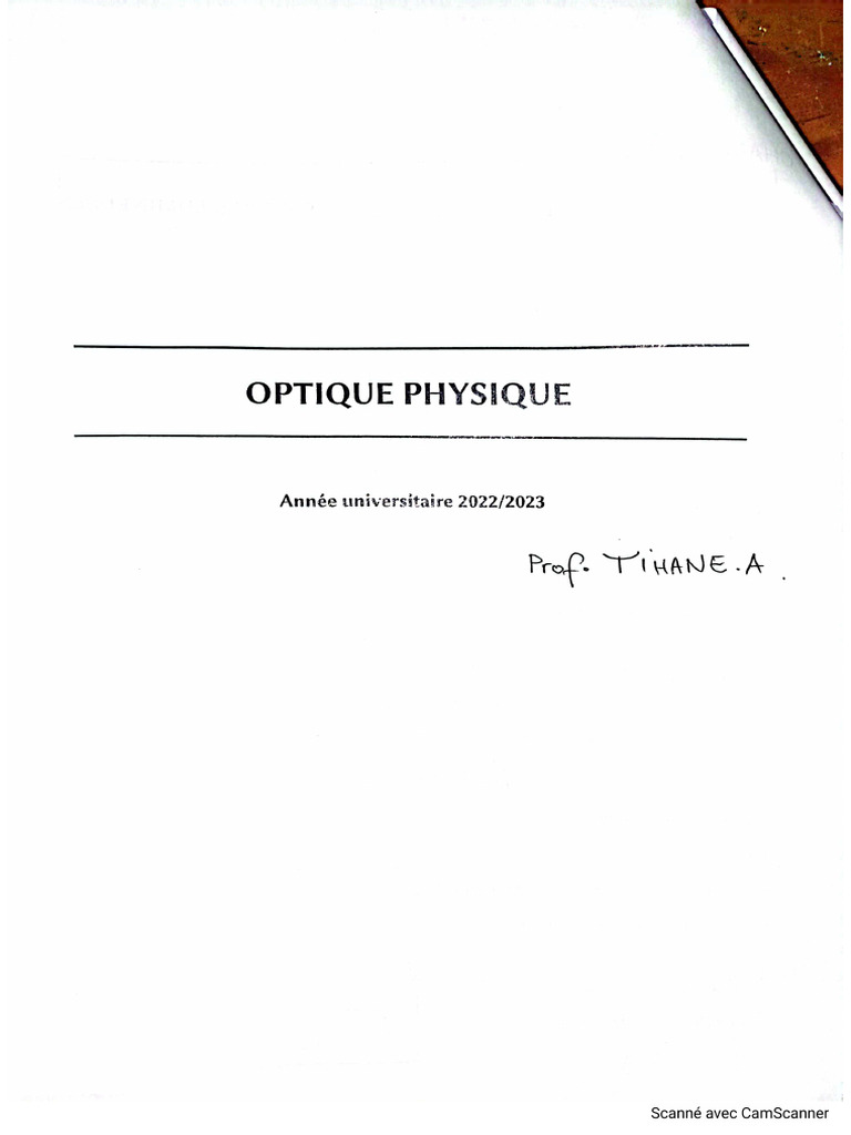 Cour Optique Physique | PDF