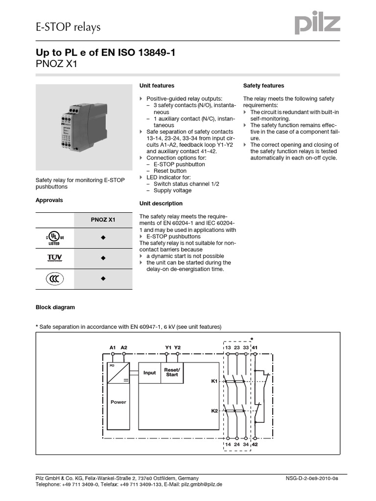 PNoz X1 | PDF | Relay | Insulator (Electricity)