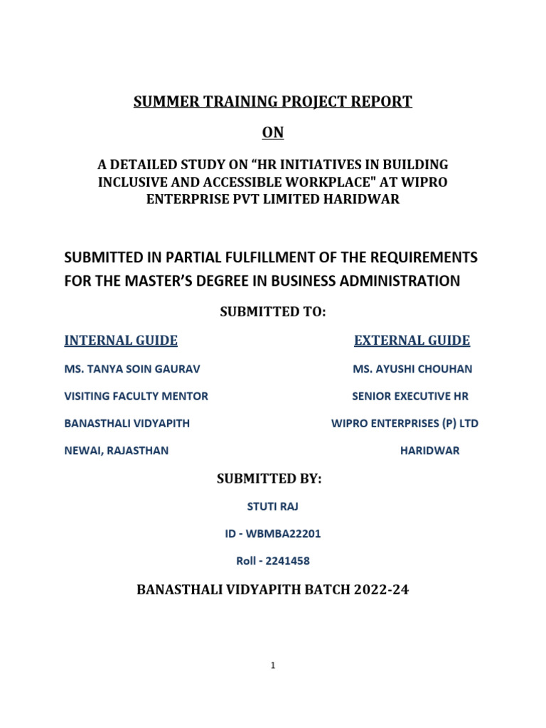 Summer Training Project Progress Report I | PDF | Retail | Employment
