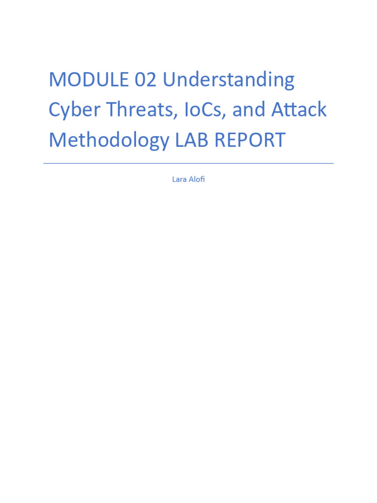 Module 02 Report by Lara Alofi 2110886 | PDF | Transmission Control Protocol | Network Packet