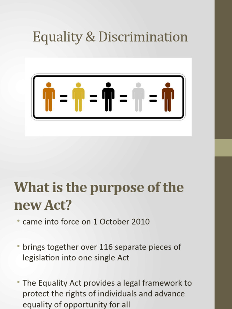Understanding the Equality Act 2010 | PDF | Discrimination | Employment
