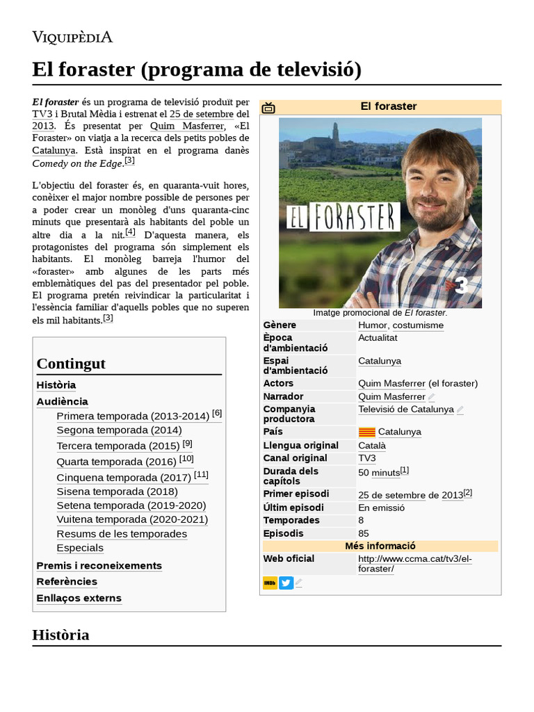 El Foraster (Programa de Televisió) | PDF