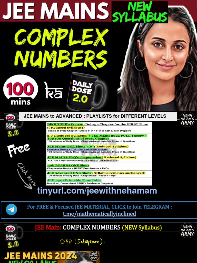 JEE Main Complex Numbers Overview | PDF | Complex Number | Abstract Algebra
