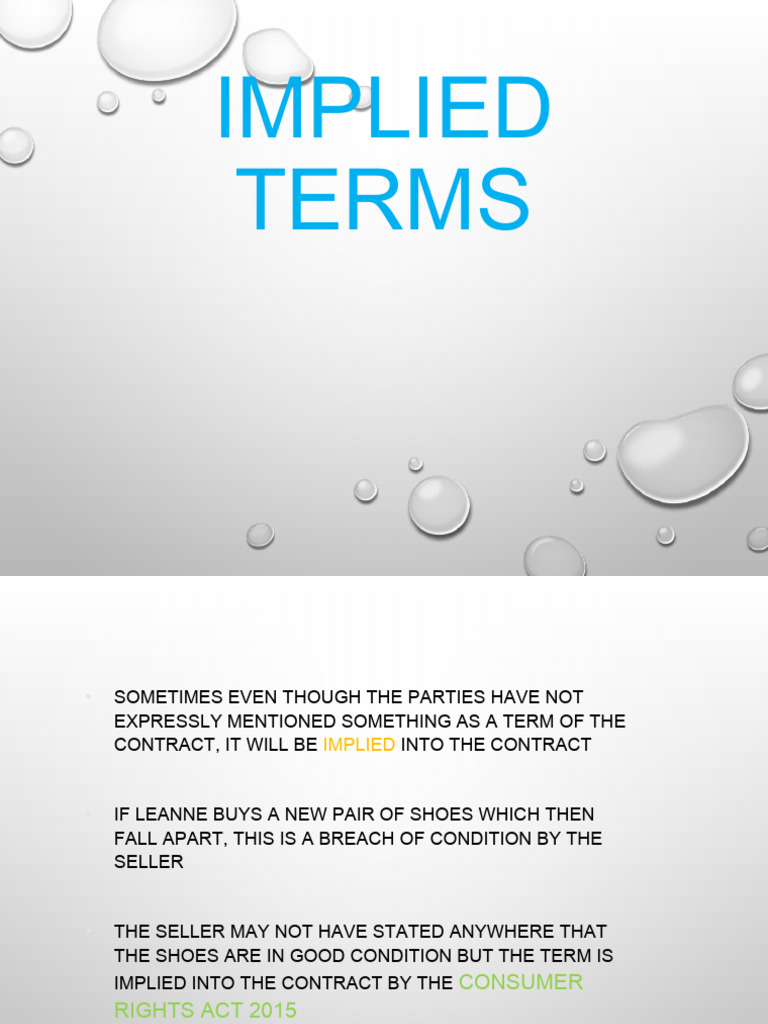 Understanding Implied Terms in Contracts | PDF | Contractual Term ...